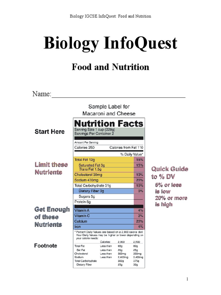 Infoquest Food and Nutrition | PDF | Carbohydrates | Nutrition