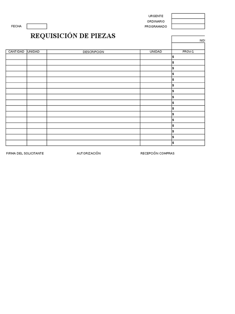 Formato de Requisión | PDF