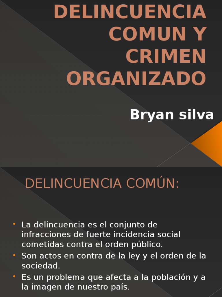 Delincuencia Comun y Crimen Organizado | PDF | Crimen organizado ...