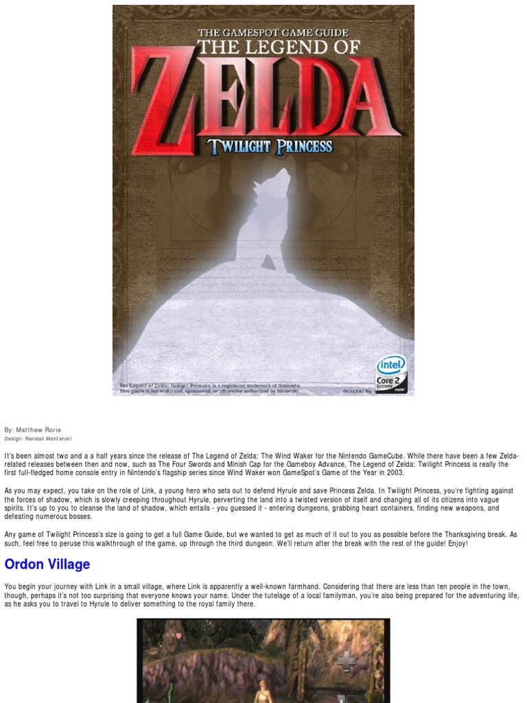 Zelda Twilight Princess Walkthrough Part 1 | PDF | Leisure