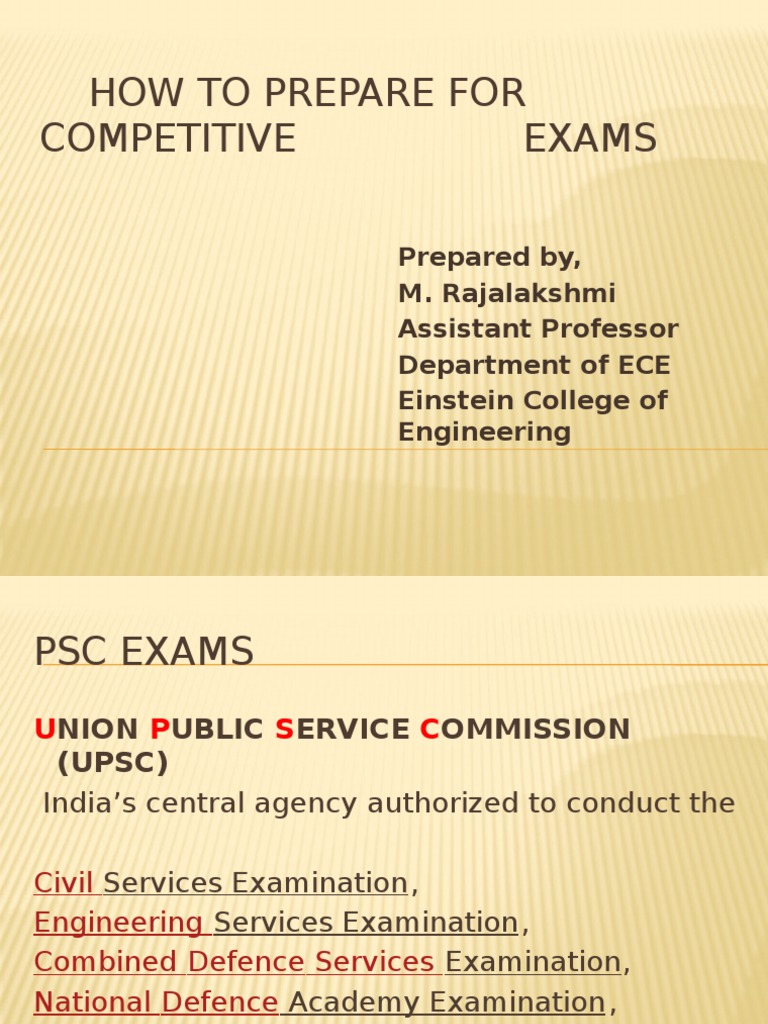 How To Prepare For Competative Exams New | PDF | Civil Service | Test ...