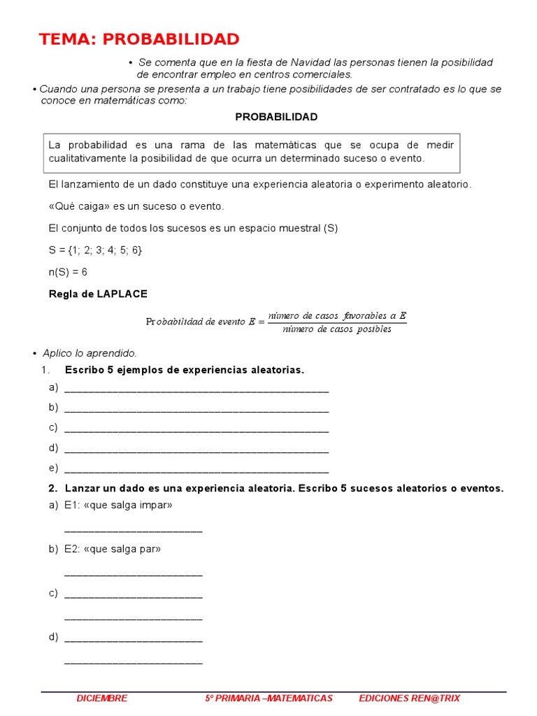 10 Matematicas Mes de Diciembre | PDF | Probabilidad | Números