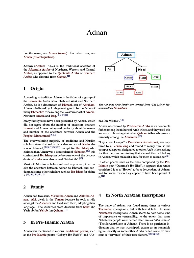 Adnan: 1 Origin | PDF | Middle Eastern People | North Africa