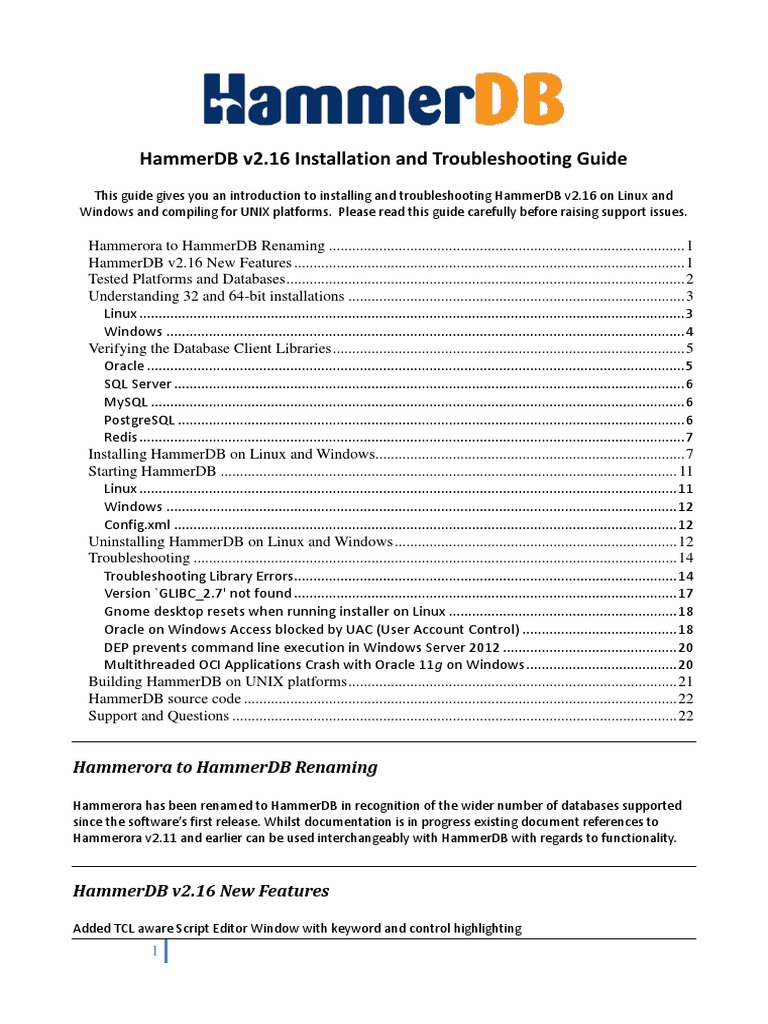 Hammerdb Install Guide | Download Free PDF | 64 Bit Computing | Oracle Database