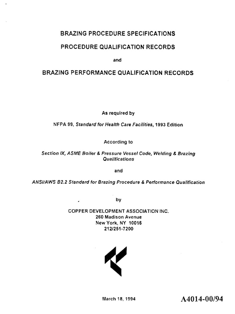 Brazing Procedure Specification | PDF