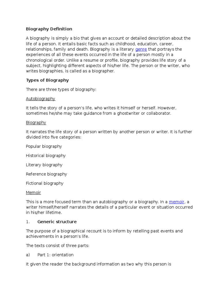 Biography Text | Biography | Grammar