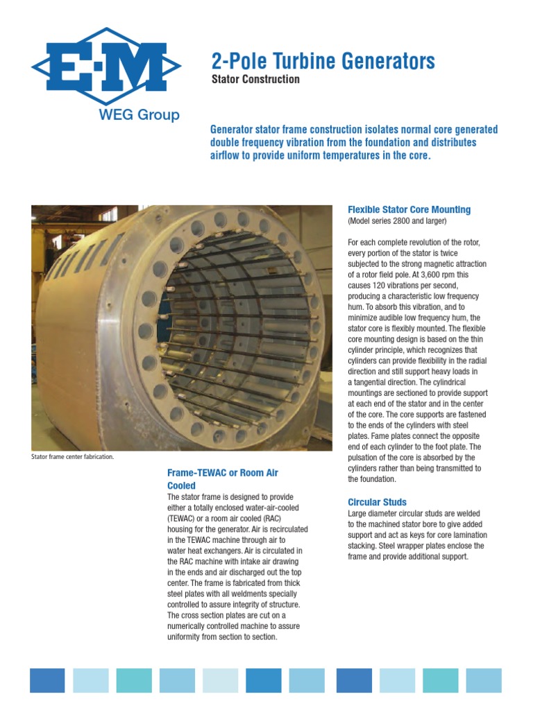 2-Pole Turbine Generators: WEG Group | PDF | Mechanical Fan | Bearing ...