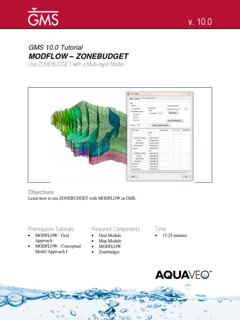 Modflow - Zonebudget: GMS 10.0 Tutorial | PDF | Tab (Gui) | Computer File