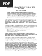 Unexpired Reserve | PDF | Insurance | Actuary