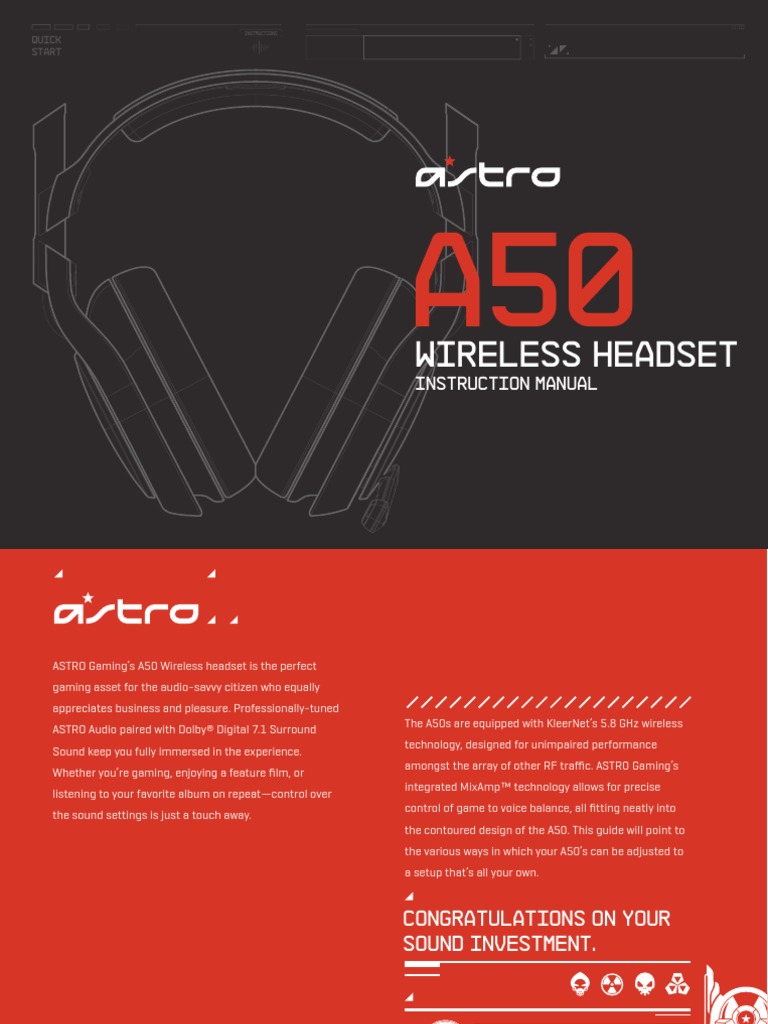 Astro A50 Headset Manual | PDF | Electromagnetic Interference | Radio