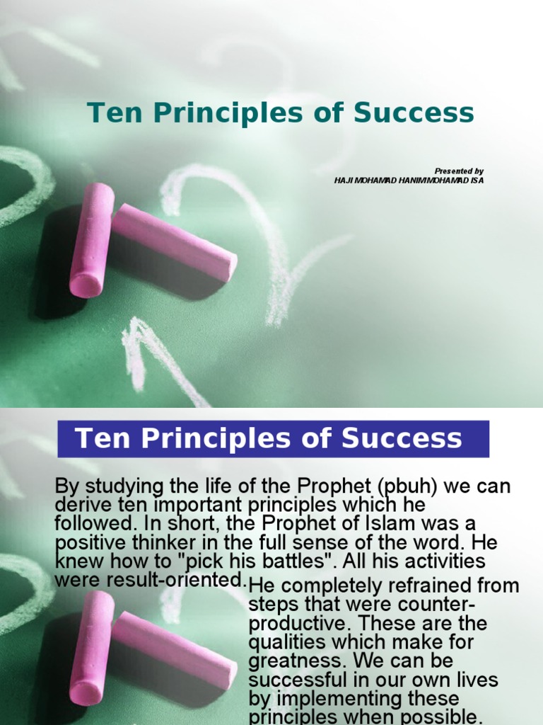 Ten Principles of Success | PDF | Muhammad | Quran