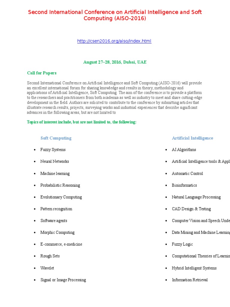 Second International Conference On Artificial Intelligence and Soft ... Second International Conference On Artificial Intelligence and Soft ...