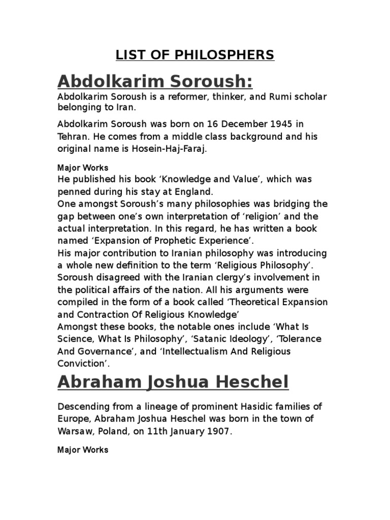 List of Philosphers | Philosophical Science | Science