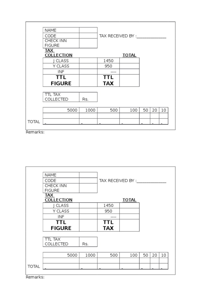 ITR Performa Tax Collection Summary | PDF | Finance & Money Management ...