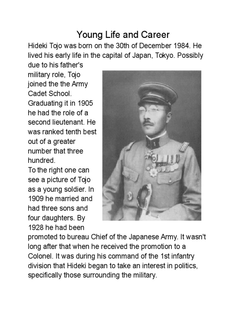 Early Life of Hideki Tojo | PDF | Empire Of Japan | National Security