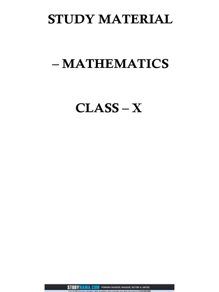 Maths Class 10 Notes & Study Material | PDF | Polynomial | Fraction ...