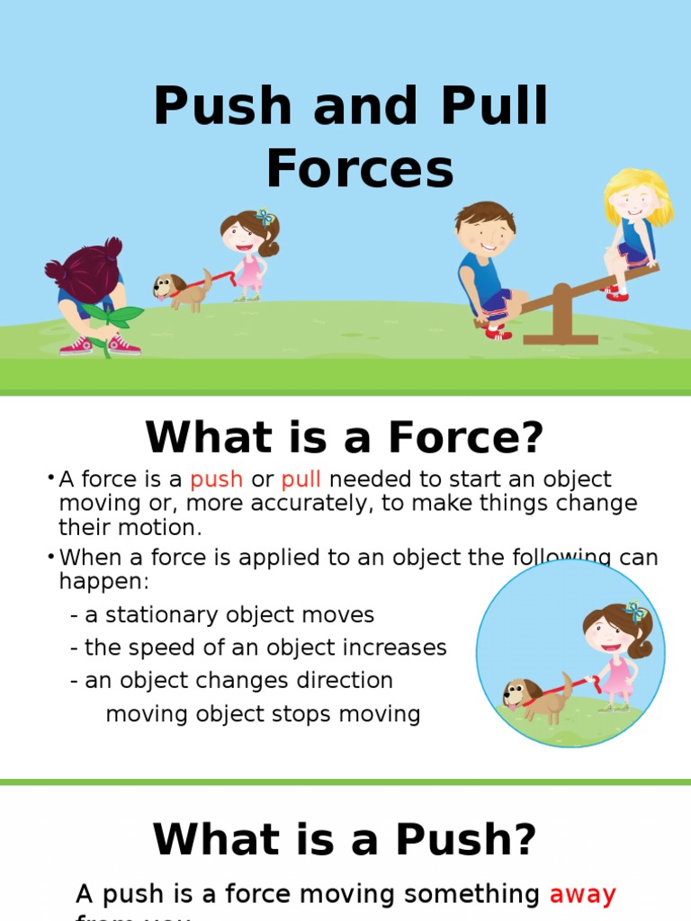Examples Of Push And Pull Forces For Kids