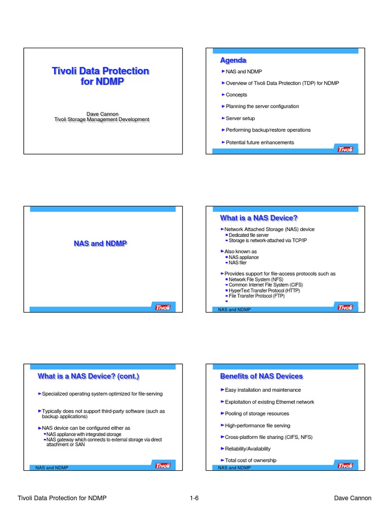 An Overview of Using Tivoli Data Protection for NDMP to Back Up and ...