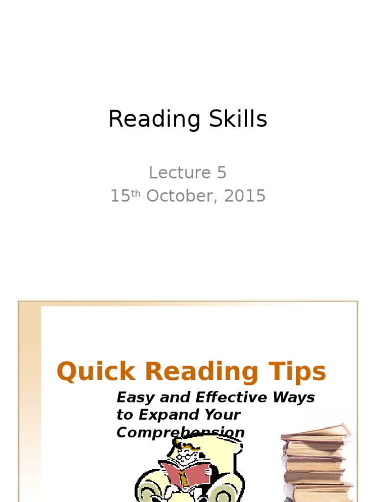 Reading Skills | PDF | Reading Comprehension | Speed Reading