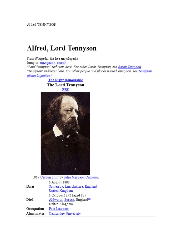 Alfred Tennyson | PDF | Poetry