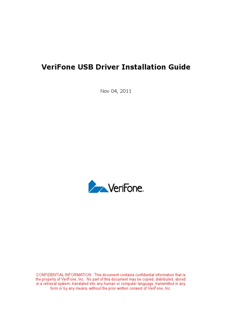 Verifone Usb Driver Installation Guide | Download Free PDF | Installation (Computer Programs ...