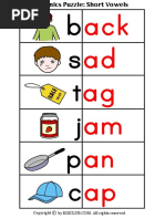 SATPIN CVC Words Worksheet | PDF