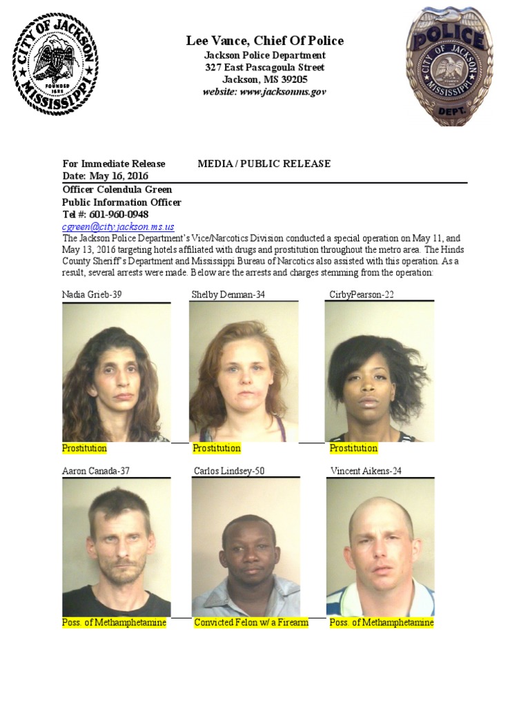 Jackson MS Drug Operation Arrests | PDF