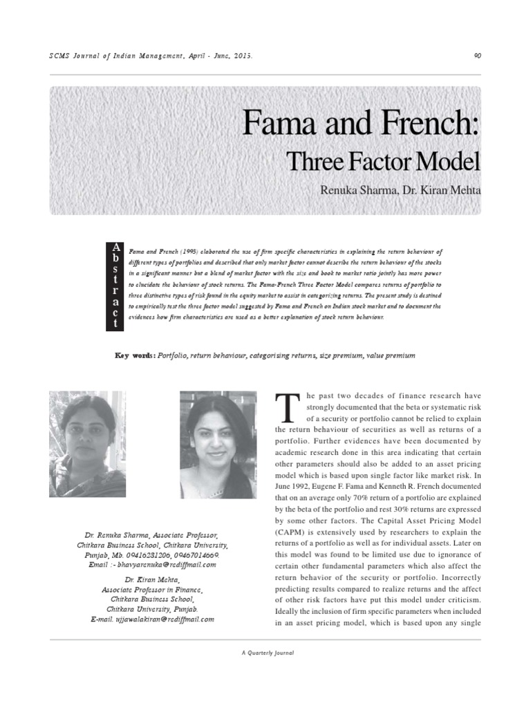 Fama and French:: Three Factor Model | Download Free PDF | Capital ...