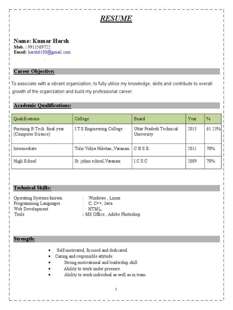 Kumar Harsh's Professional Resume | PDF