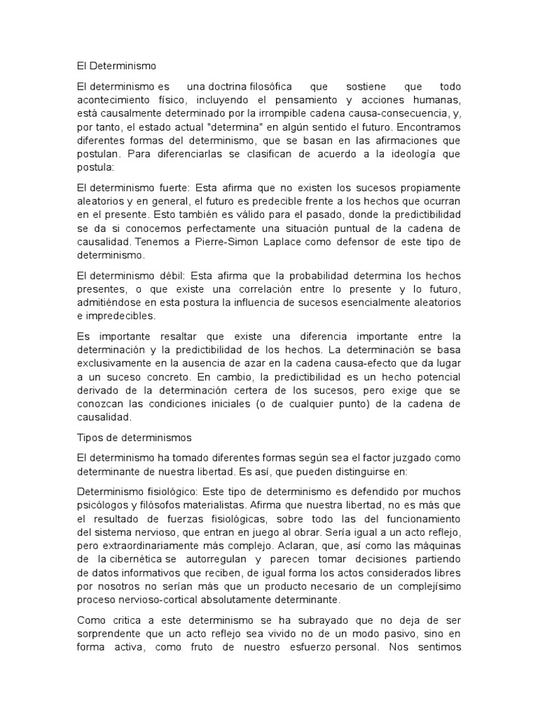El Determinismo | Descargar gratis PDF | Estado nacional | Determinismo