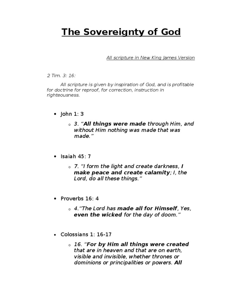 Understanding God's Sovereignty in Scripture | PDF | Predestination | Jacob