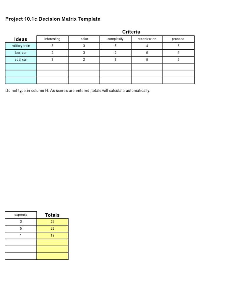 Decisionmatrixtemplate | PDF | Teaching Methods & Materials ...