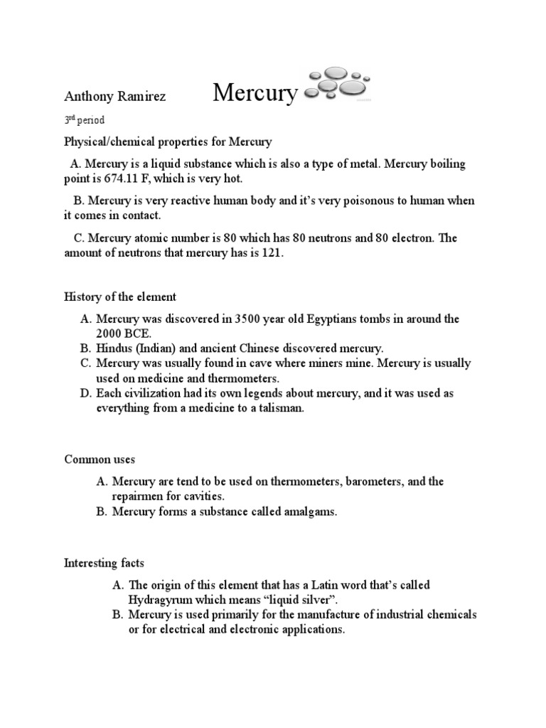 Mercury | PDF | Social Science | History