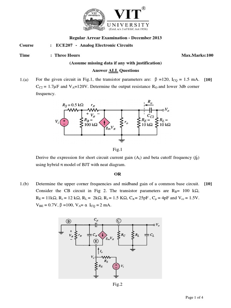 AEC Questions | PDF | Amplifier | Operational Amplifier