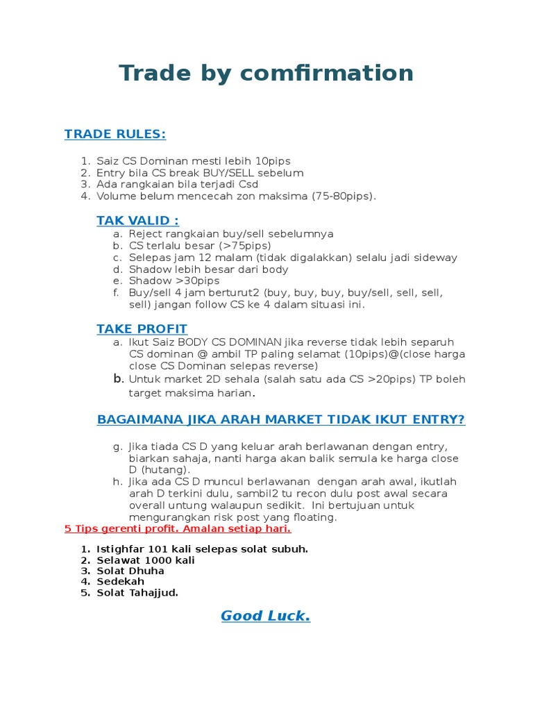 TRADE by Confirmation | PDF | Komputer