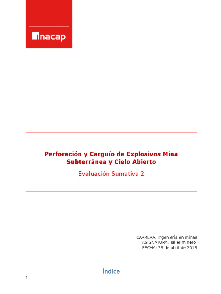 416 - Eval2 Informe Incp | PDF | Material explosivo | Minería