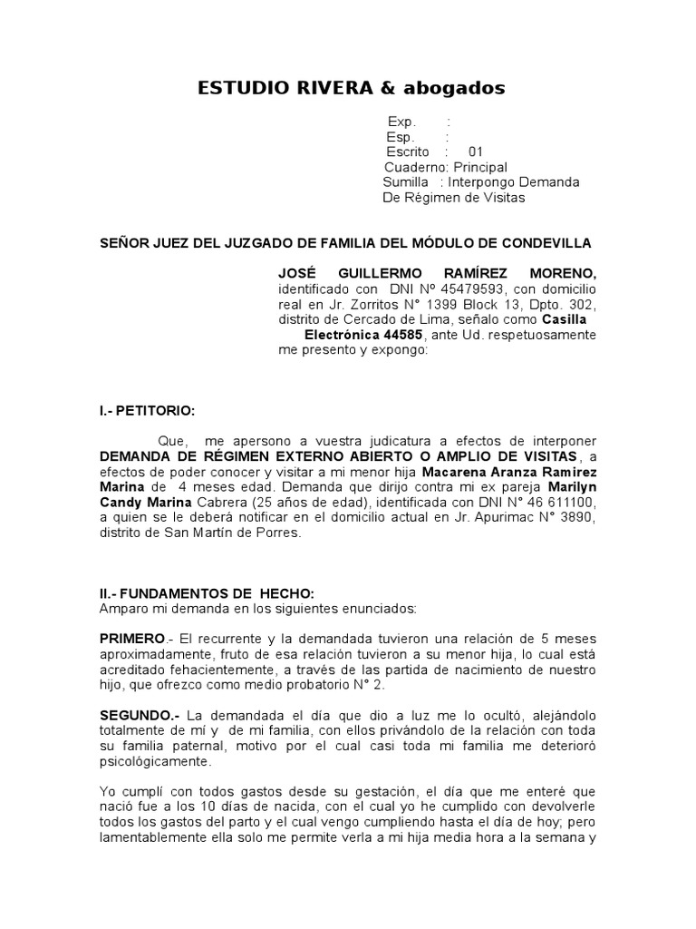 Demanda De Regimen De Visitas Pdf Ley Procesal Justicia | Porn Sex Picture Demanda De Regimen De Visitas Pdf Ley Procesal Justicia | Porn Sex Picture