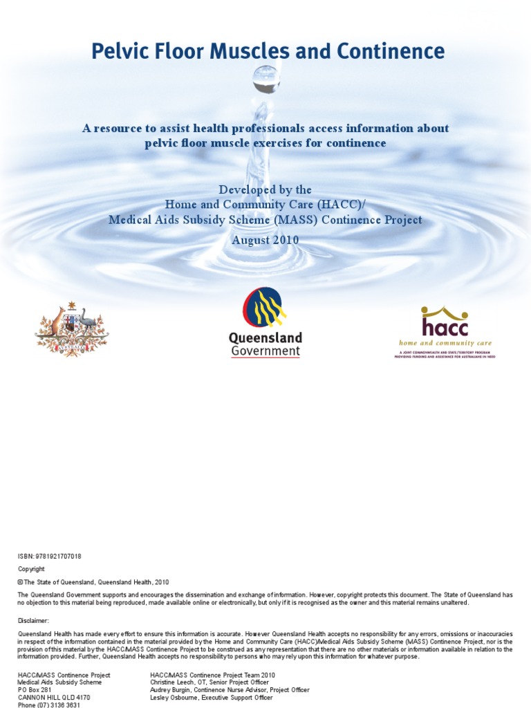 Pelvic Floor Exercises Booklet | PDF | Urinary Incontinence | Physical ...