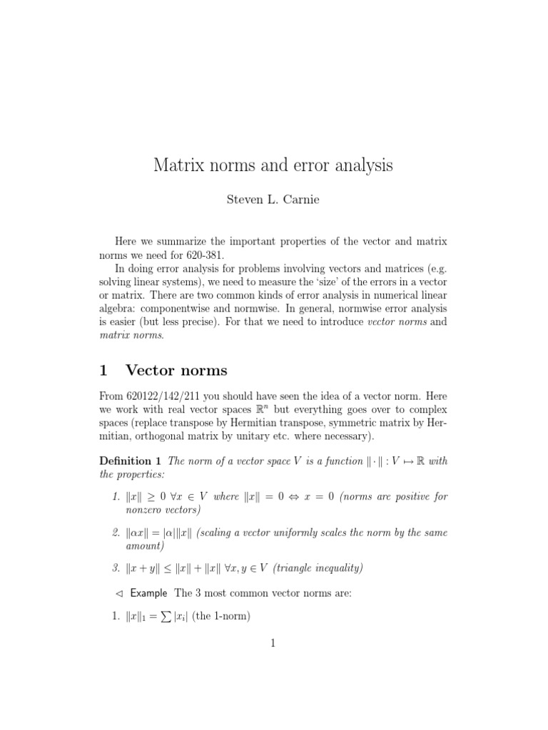 Matrix Norms | Norm (Mathematics) | Matrix (Mathematics)