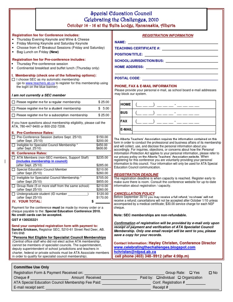 CTC 2010 RegistrationForm | PDF | Business
