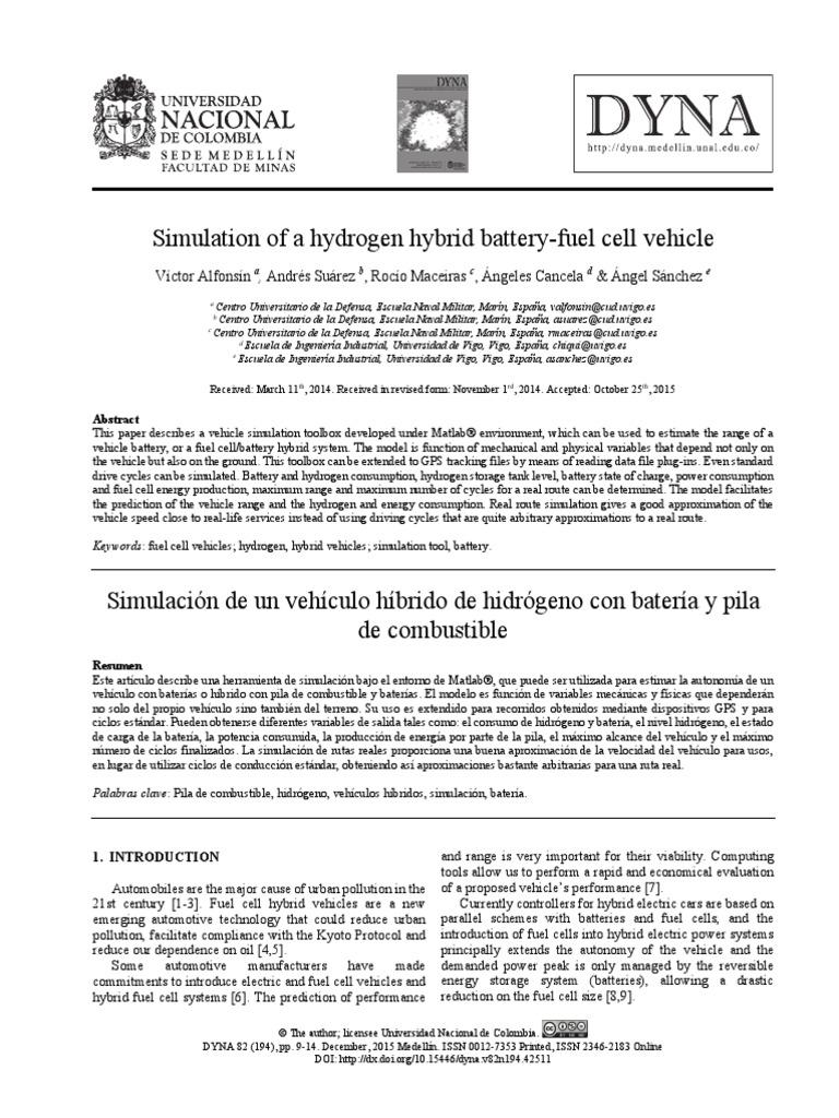 Simulation of A Hydrogen Hybrid Battery | PDF | Batería (electricidad ...