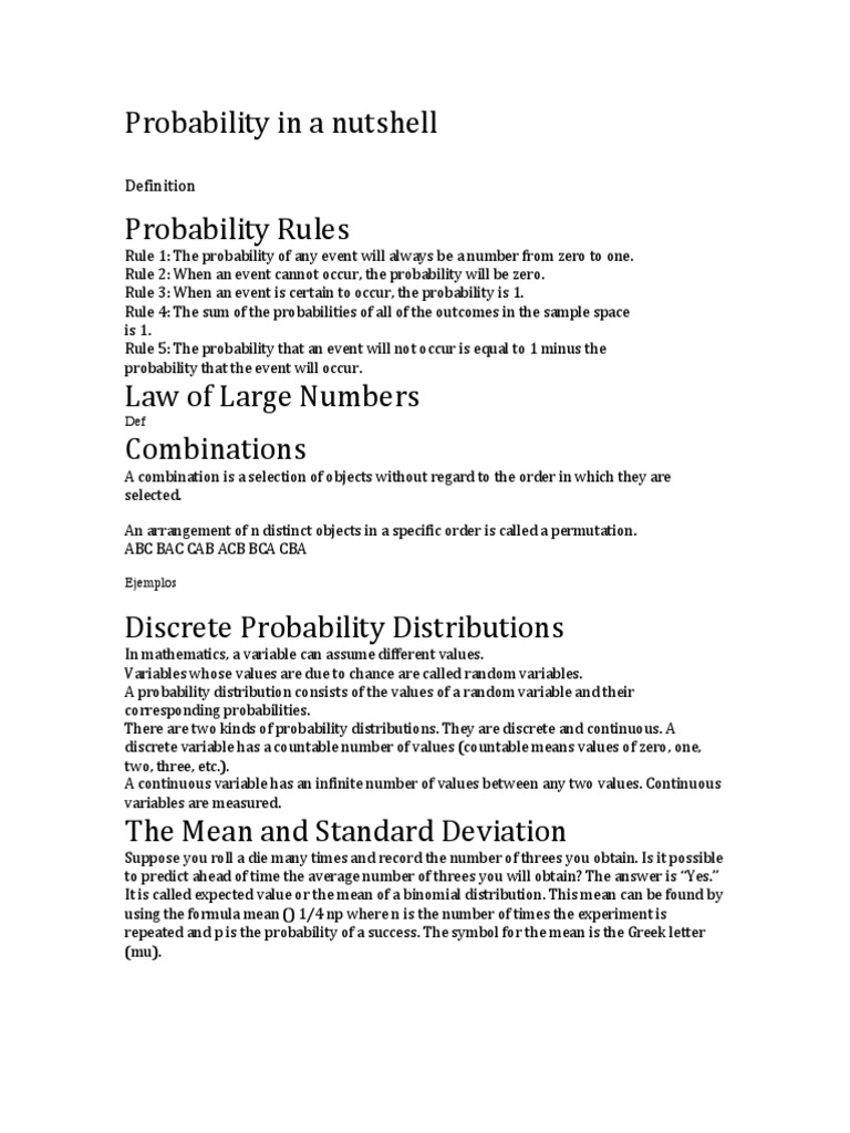 Probability Concepts Explained | PDF | Probability Distribution | Probability Theory