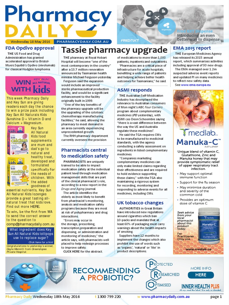 Tassie Pharmacy Upgrade: Recommending A Biotic? | PDF | Pharmacy ...
