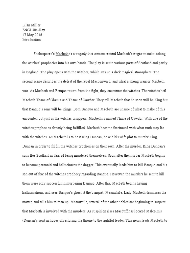 Macbeth Intro | PDF | Macbeth | Tragedy Plays