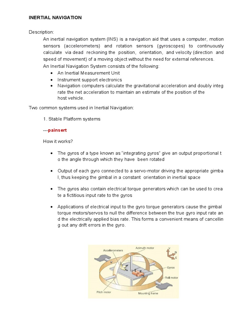 Inertial Navigation | PDF | Inertial Navigation System | Gyroscope