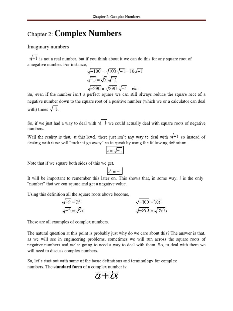 1 - Complex Numbers | Pdf | Complex Number | Electrical Impedance