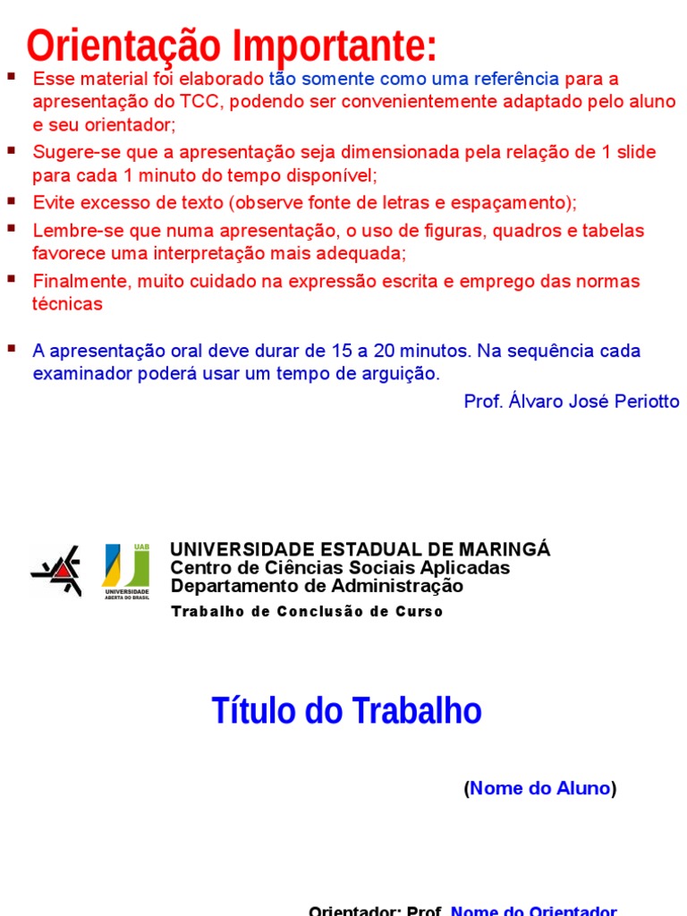 TCC-Modelo de Apresentação (Defesa) | PDF | Metodologia | Citação