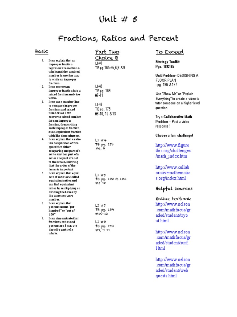 Grade 6 Unit 5 Webpage | PDF