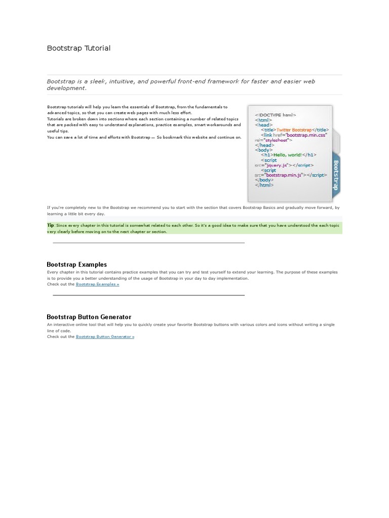Bootstrap Tutorial | Bootstrap (Front End Framework) | Page Layout