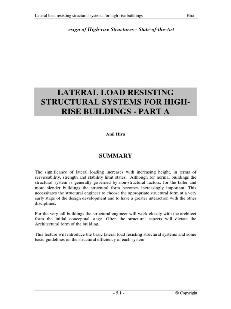 CVEN90024 Week 4 Lateral Load Resisting Systems Part 1 Notes | PDF ...